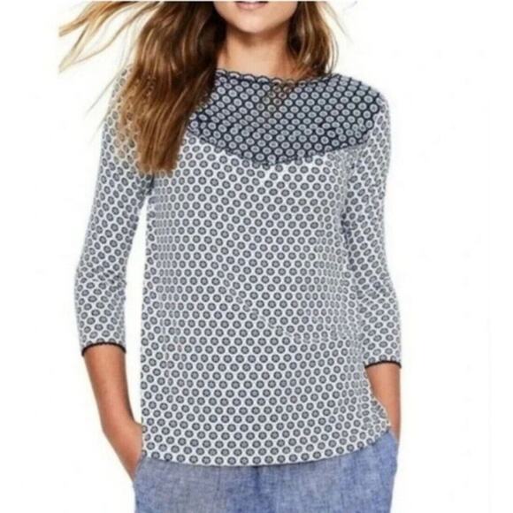 Boden | Tops | Boden Blue Natasha Star Print Shirt Sz 6 | Poshmark